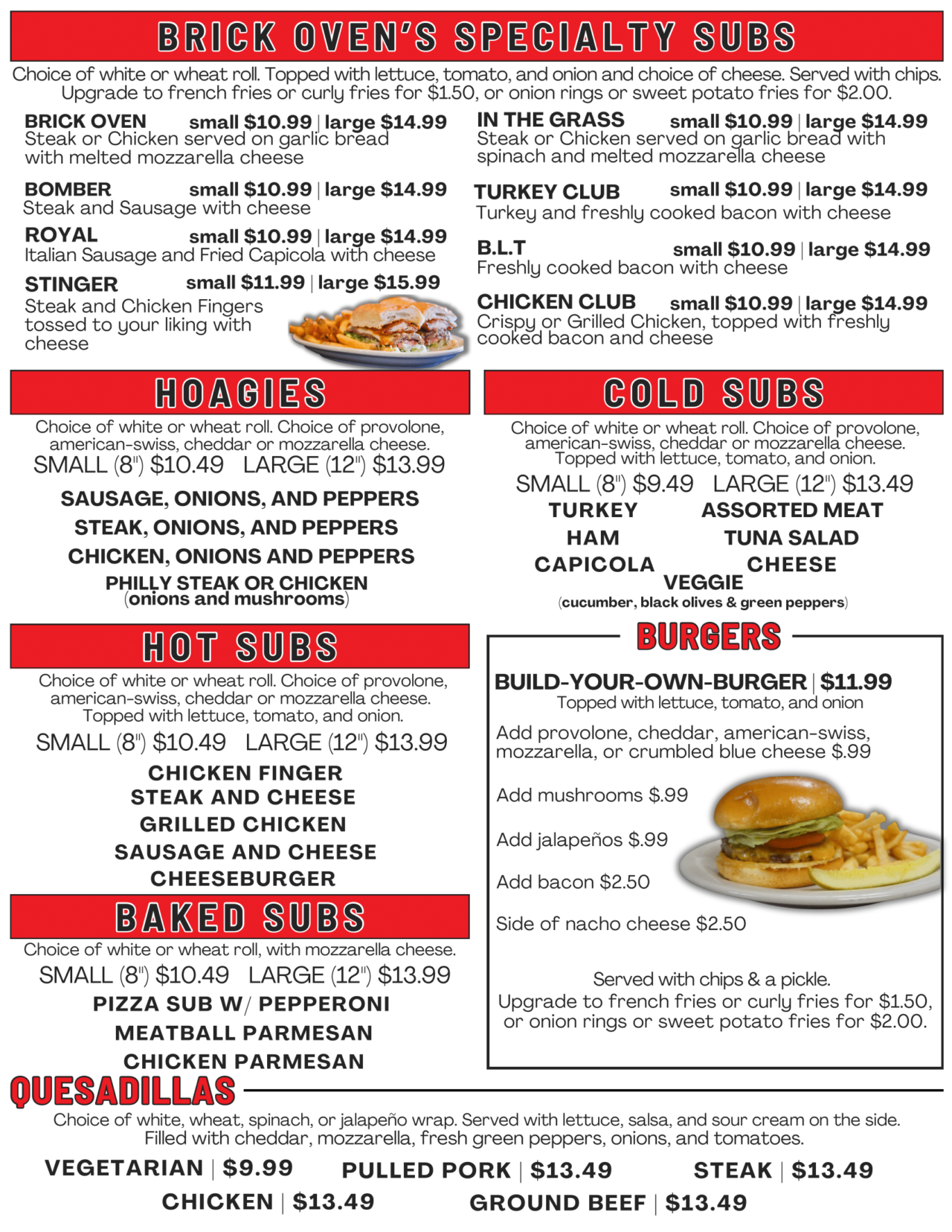 Restaurant Menu | Pizza, Soup, Salad, and More | Brick Oven Pizzeria