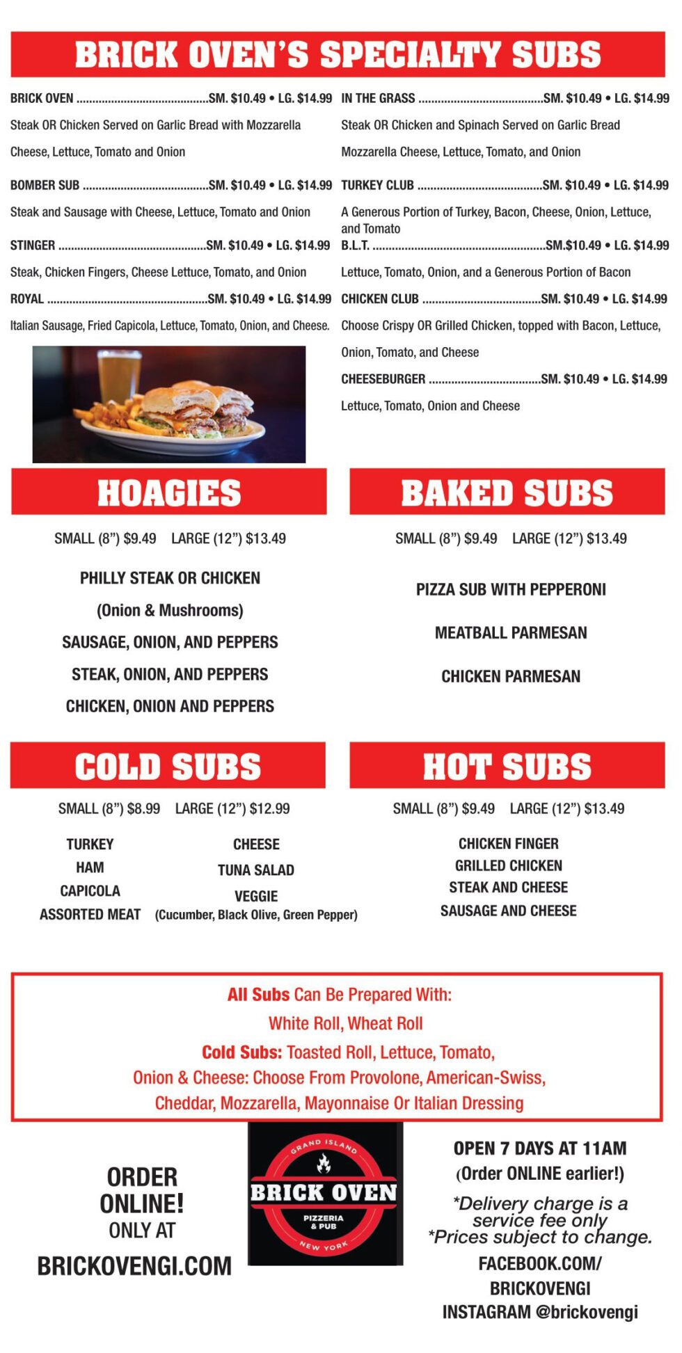 Restaurant Menu | Pizza, Soup, Salad, and More | Brick Oven Pizzeria