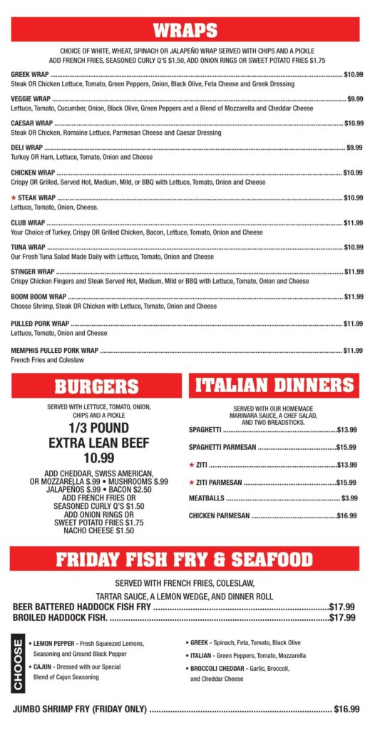 Restaurant Menu | Pizza, Soup, Salad, and More | Brick Oven Pizzeria